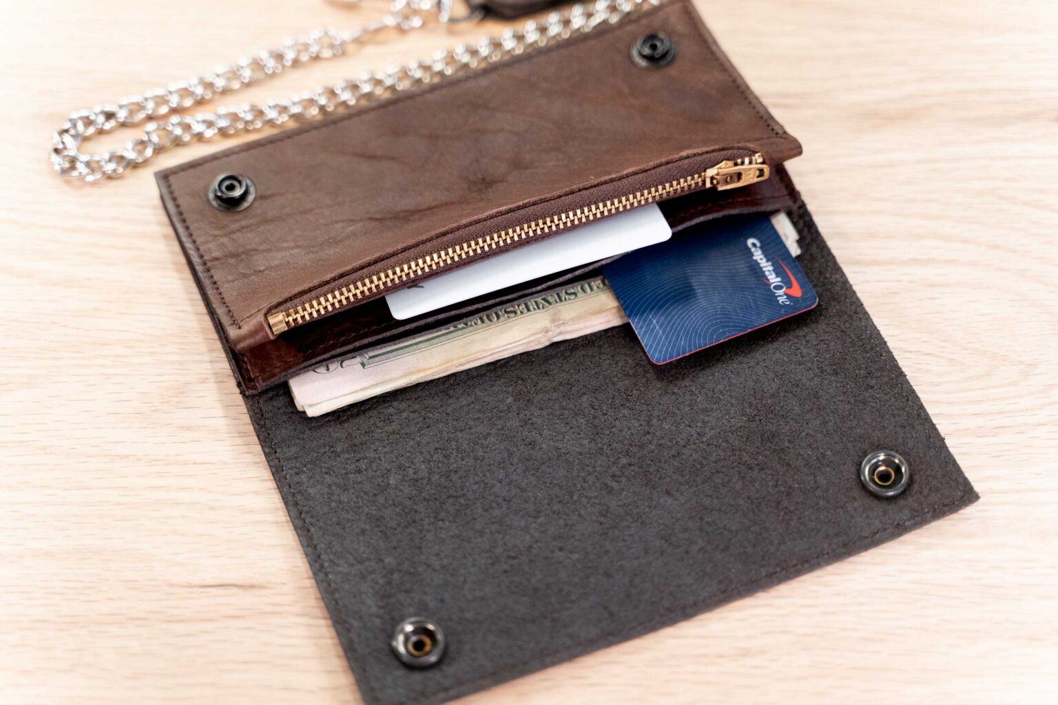 Leather Chain Wallet For Bikers | Buffalo Billfold Company