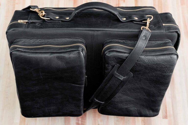 Pilot Flight Bag - Cockpit & Crew - Black Leather | Buffalo Billfold Co