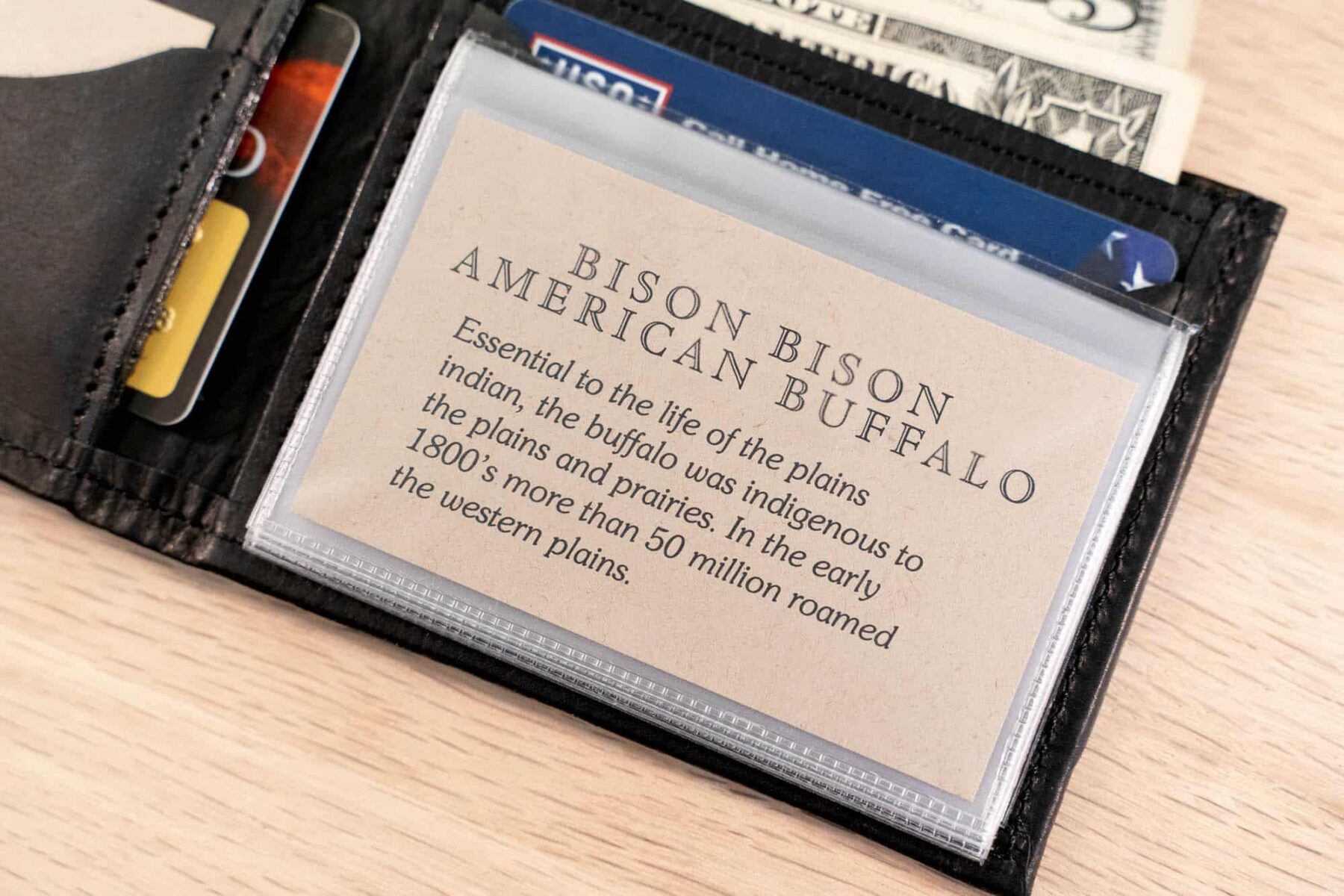 Buffalo Leather RFID Wallet - RFID Blocking Protection - Made In USA