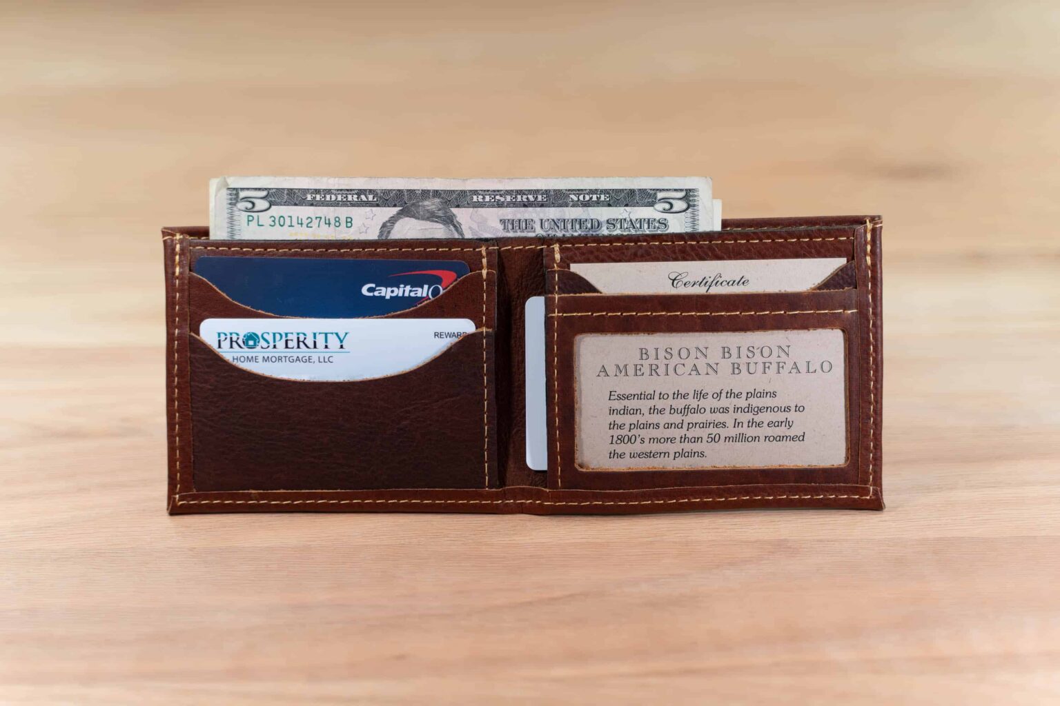 Leather Bifold Wallet With ID Window | Buffalo Billfold Company