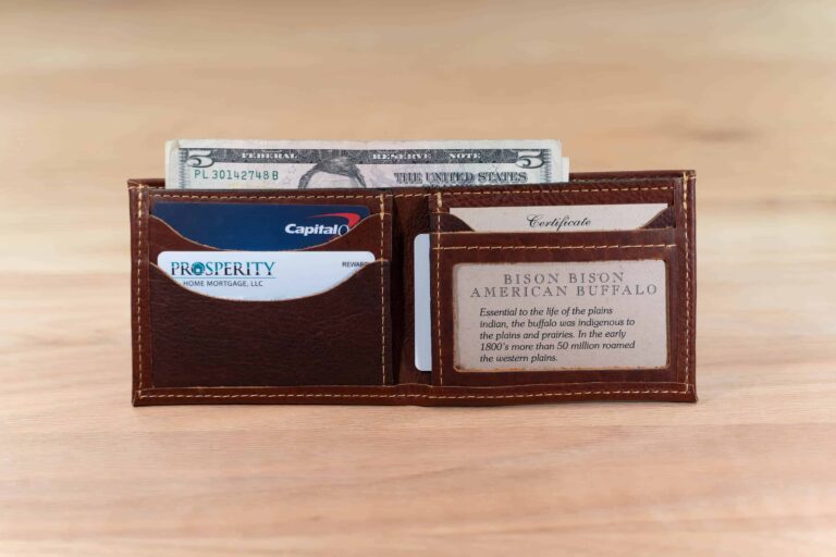 Leather Bifold Wallet With ID Window | Buffalo Billfold Company
