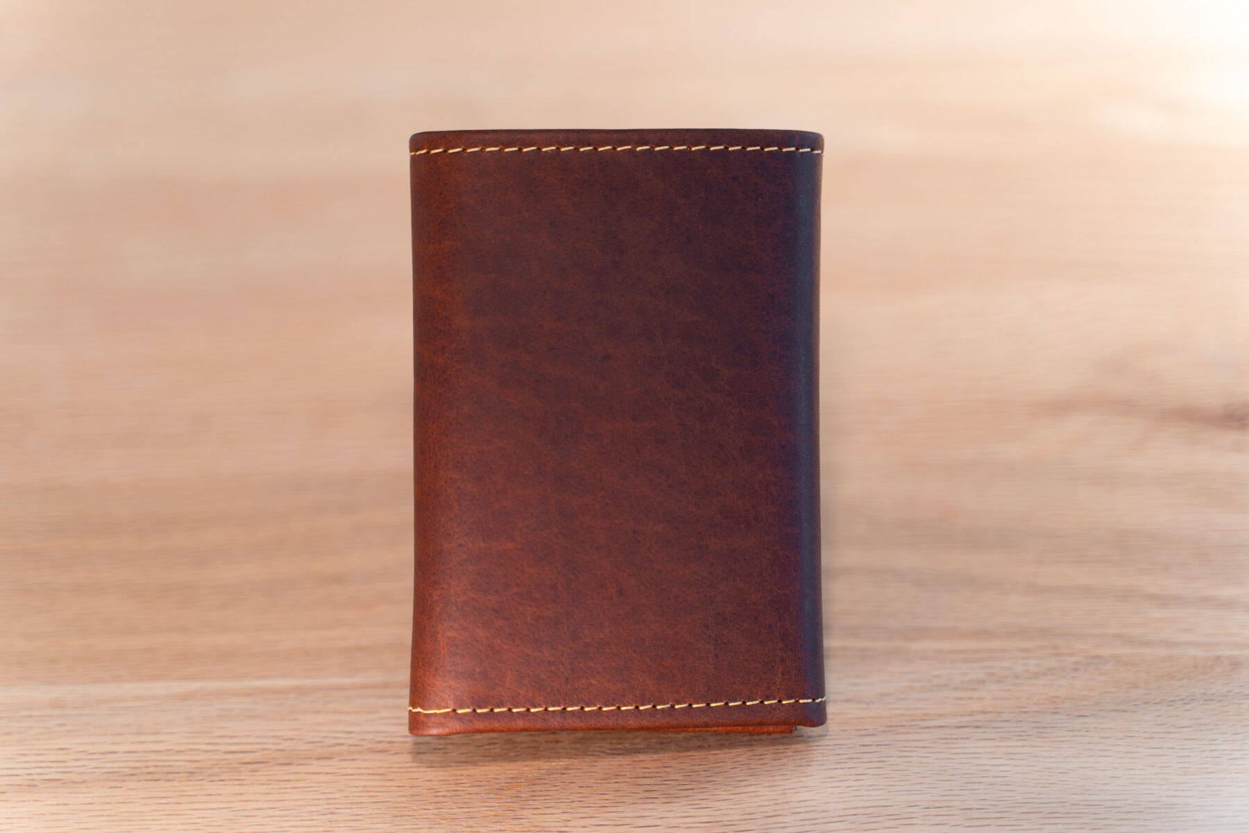 Vertical Leather Trifold Wallet | Full-Grain Bison - Made In USA