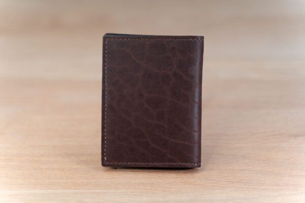 Vertical Bifold Leather Wallet - Full Grain - Slim & Compact